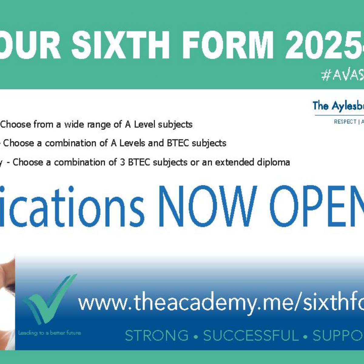 The Aylesbury Vale Academy - Sixth Form Application Portal Now Open