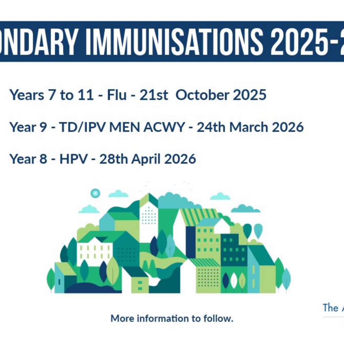 The Aylesbury Vale Academy - Diary dates - immunisations 2025-2026